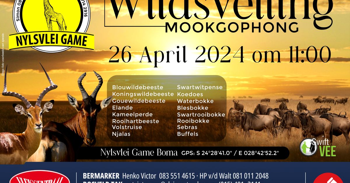 NYLSVLEI GAME WILDSVEILING | SwiftVEE | Livestock & Cattle Webcast Auctions
