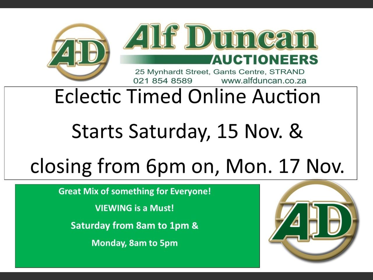 Eclectic Timed Online Auction | SAIA Institute of Auctioneers