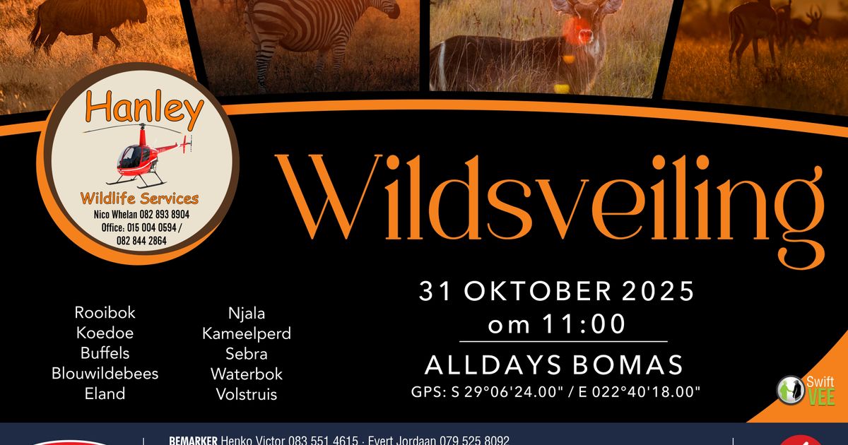 HANLEY WILDLIFE SERVICES WILDSVEILING | SwiftVEE | Livestock & Cattle ...