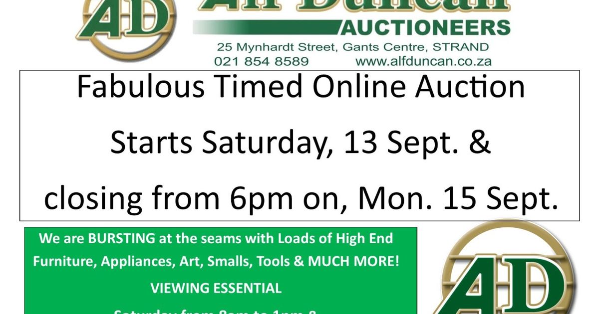 Fabulous Timed Online Auction | SAIA Institute of Auctioneers