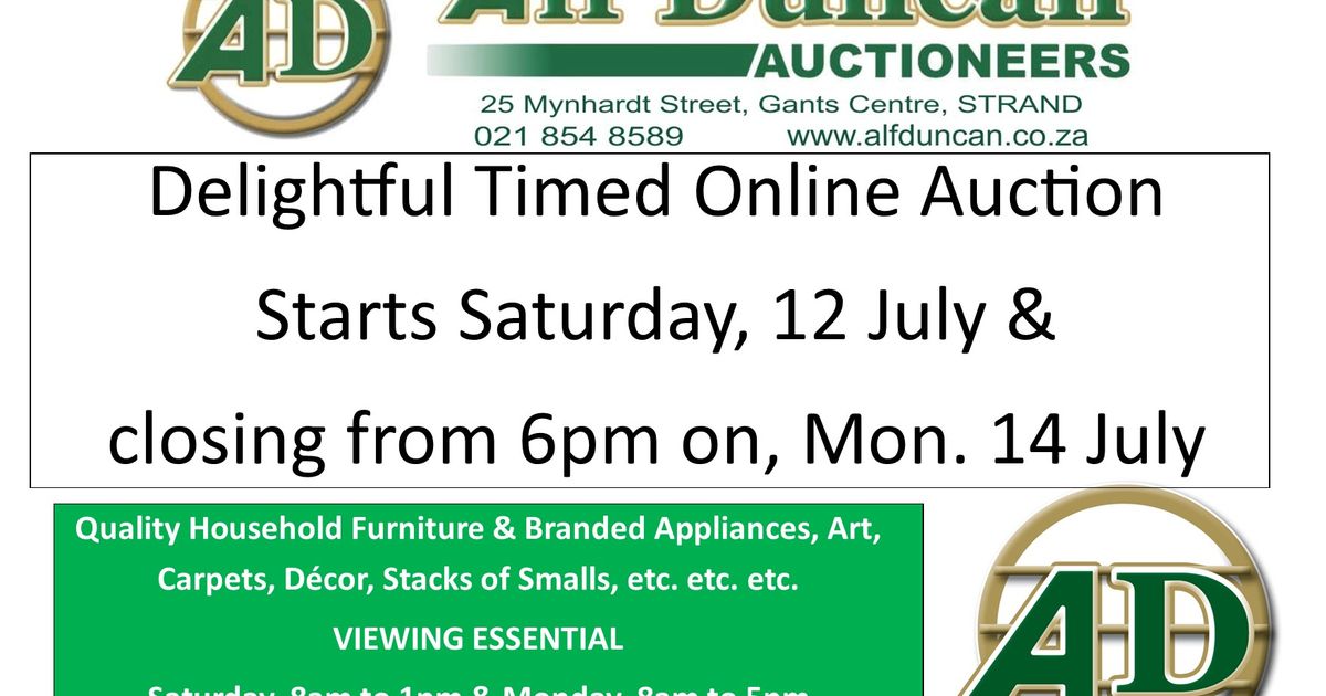 Delightful Timed Online Auction | SAIA Institute of Auctioneers