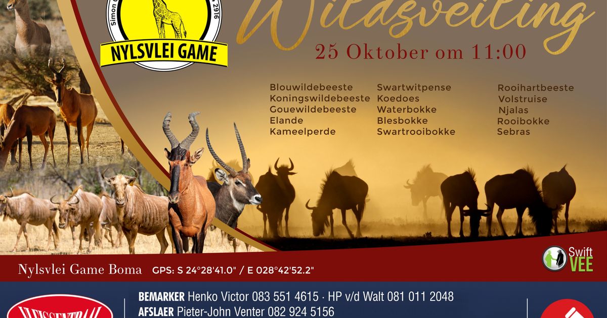 NYLSVLEI GAME TRADERS WILDSVEILING | SwiftVEE | Livestock & Cattle ...