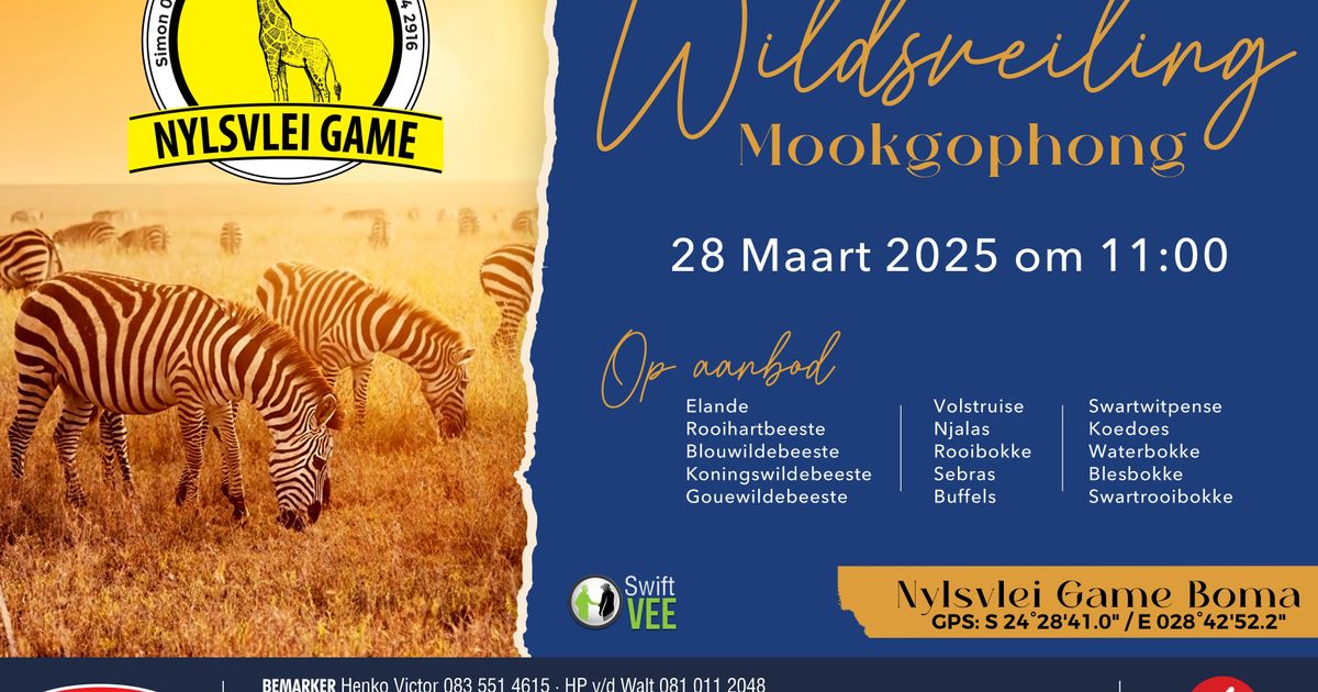NYLSVLEI GAME TRADERS WILDSVEILING | SwiftVEE | Livestock & Cattle ...