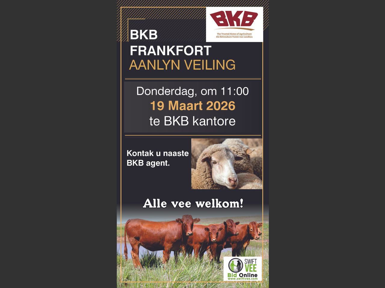BKB FRANKFORT AANLYN VEILING | SwiftVEE | South Africa’s Leading Online ...