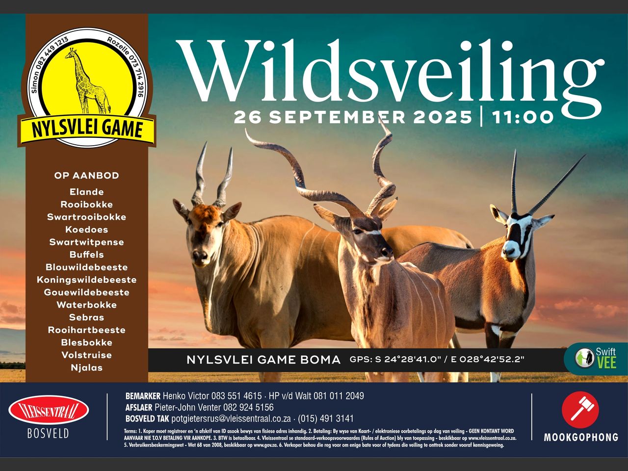 NYLSVLEI GAME TRADERS WILDSVEILING | SwiftVEE | Livestock & Cattle ...