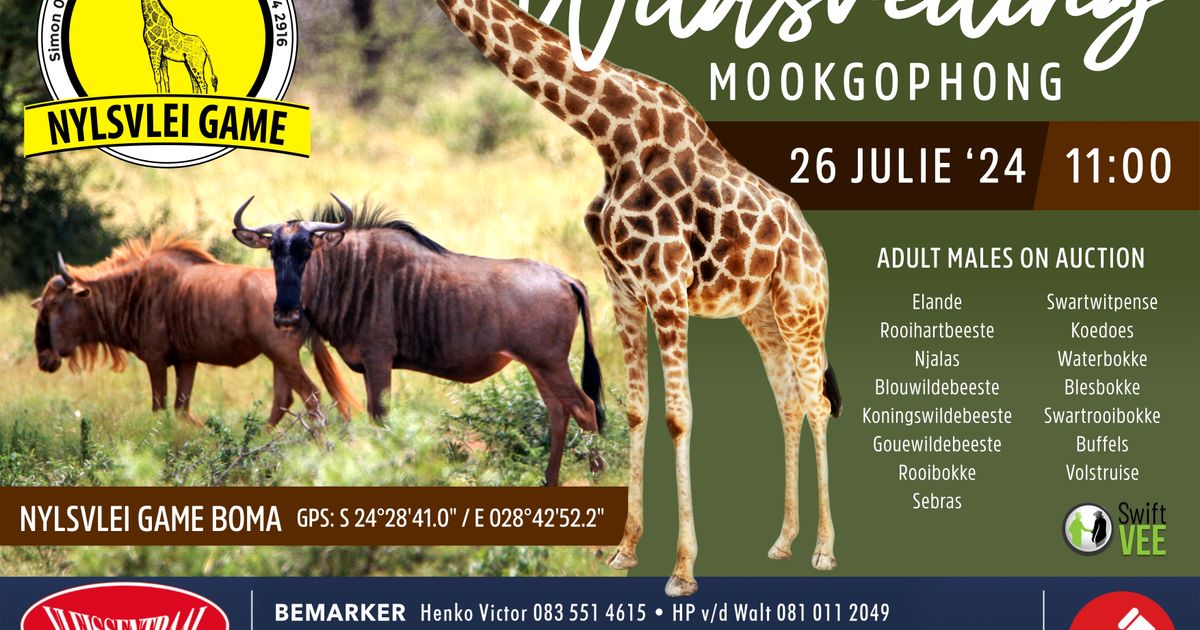 NYLSVLEI GAME WILDSVEILING | SwiftVEE | Livestock & Cattle Webcast Auctions
