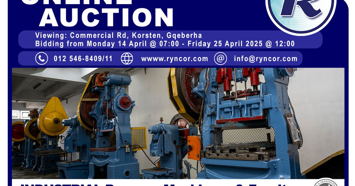 Industrial Presses, Machinery & Furniture | SAIA Institute of Auctioneers