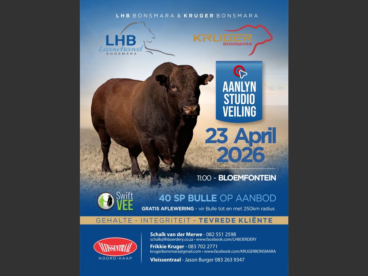LHB & KRUGER BONSMARAS AANLYN STUDIO VEILING | SwiftVEE | South Africa ...