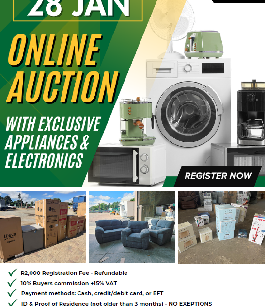 APPLIANCES AND ELECTRONICS ONLINE AUCTION | Mogale Auctioneers