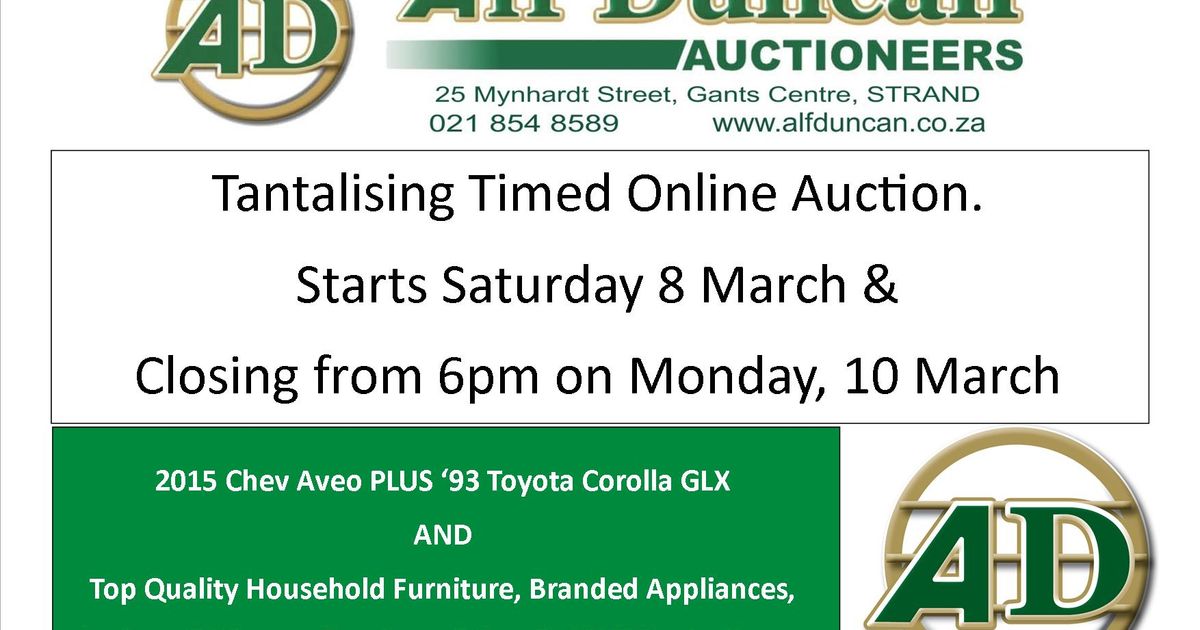 Tantalising Timed Online Auction | SAIA Institute of Auctioneers