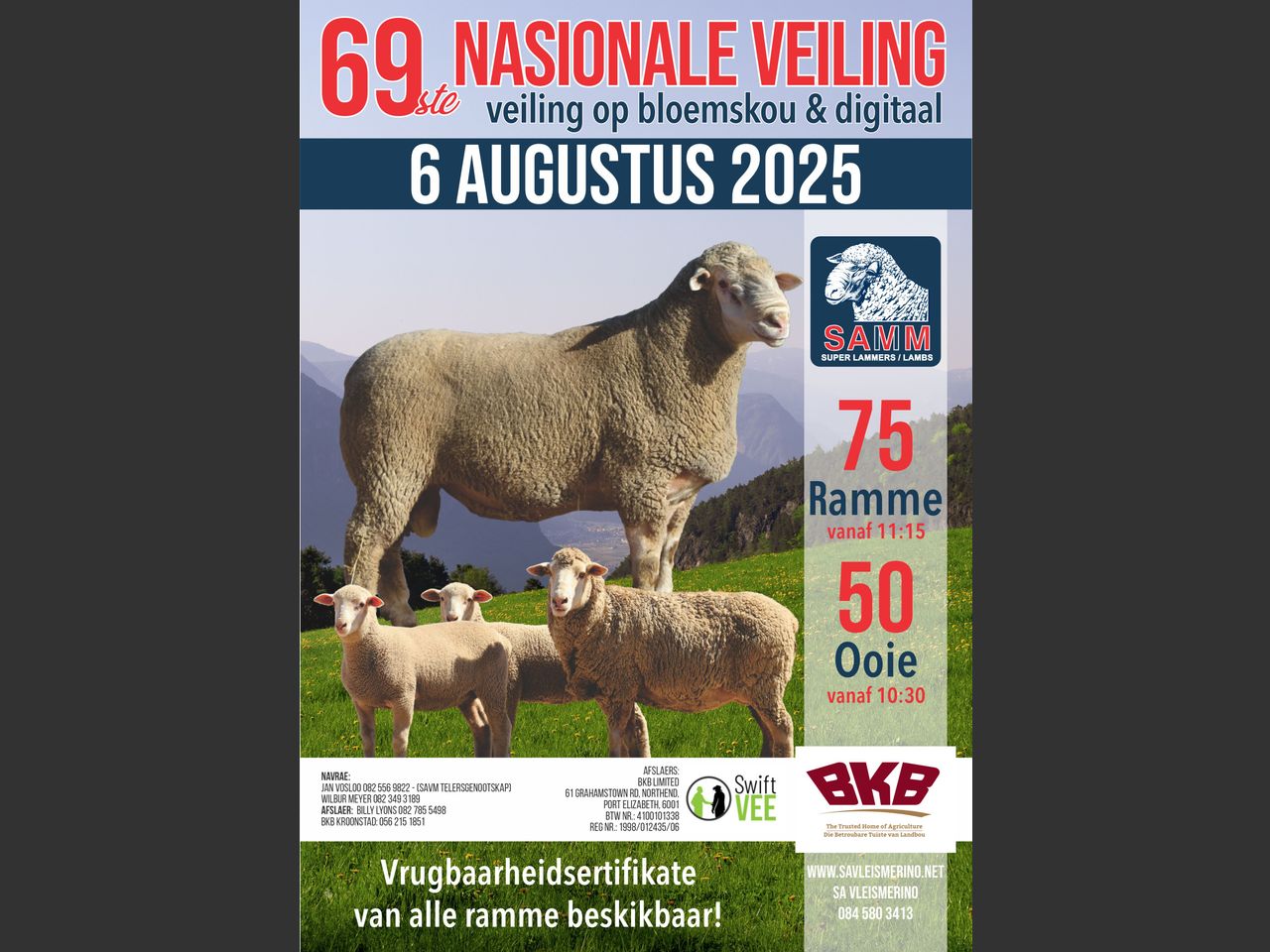 69STE NASIONALE SAVM VEILING | SwiftVEE | South Africa’s Leading Online ...