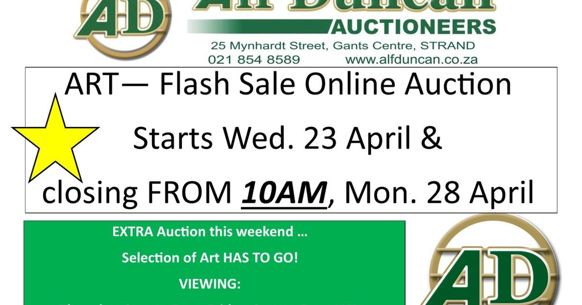FLASH Sale - ART Timed Online Auction | SAIA Institute of Auctioneers