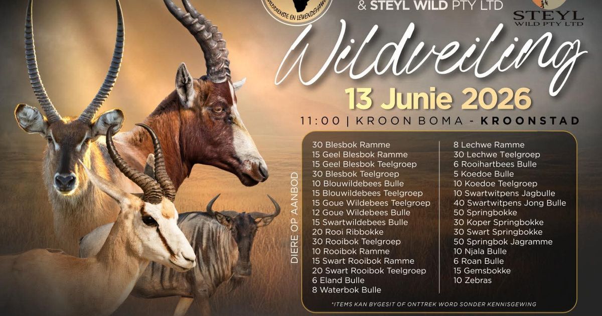 NOORD-KAAP WILDDIENSTE & STEYL WILD WILDVEILING | SwiftVEE | South ...