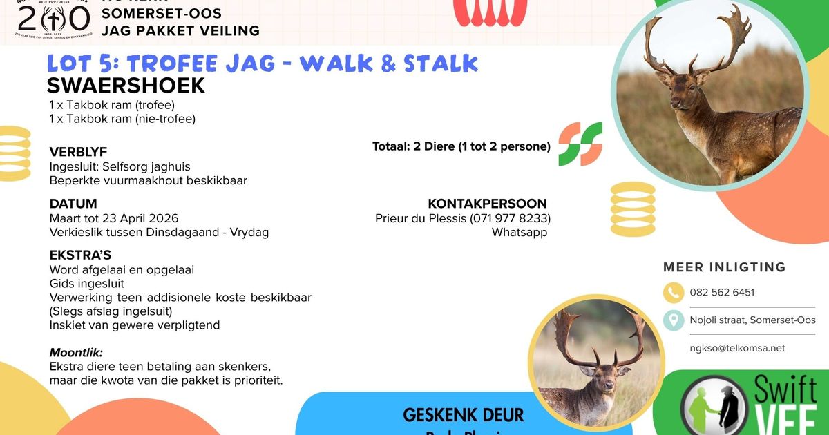 Lot 5 | NG KERK SOMERSET OOS JAGPAKKET VEILING 2025 | SwiftVEE | South ...