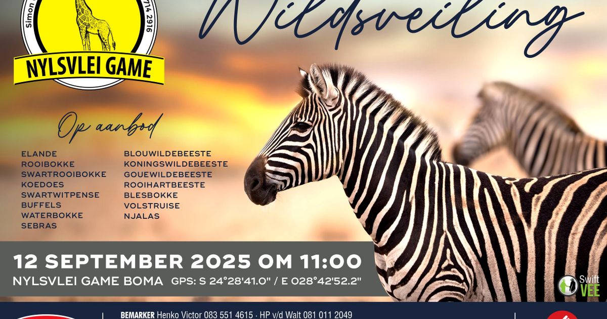 NYLSVLEI GAME TRADERS WILDSVEILING | SwiftVEE | Livestock & Cattle ...
